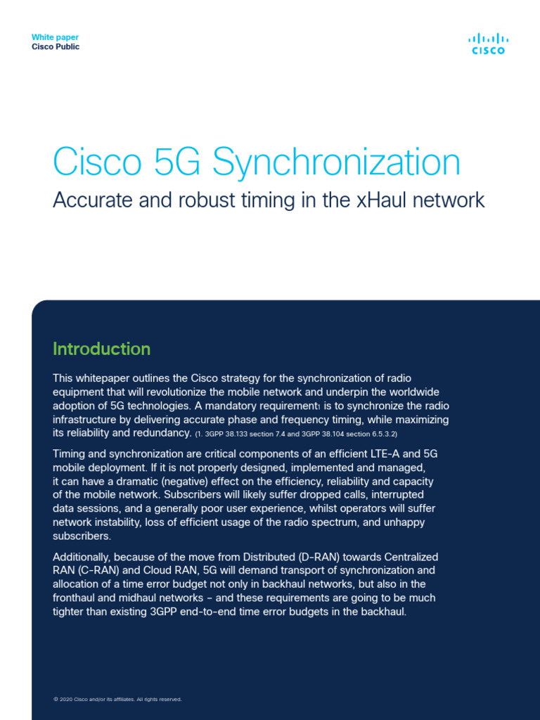 Cisco 5G Synchronization | PDF