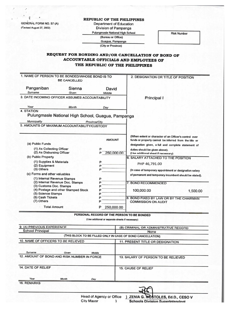 General Form No. 57A | PDF