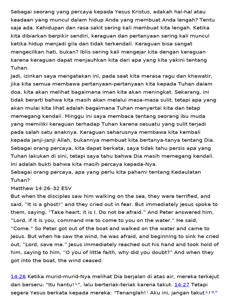 Sebagai Seorang Yang Percaya Kepada Yesus Kristus | PDF