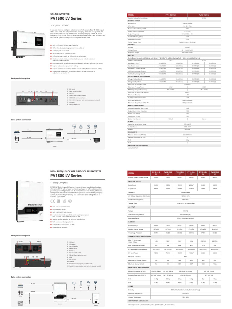 Solar Inverter Catalogue 110V | PDF