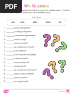 WH Questions Exercises 3rd Grade | PDF