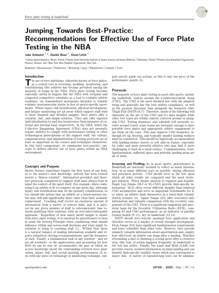 Force Plates Best Practice | PDF