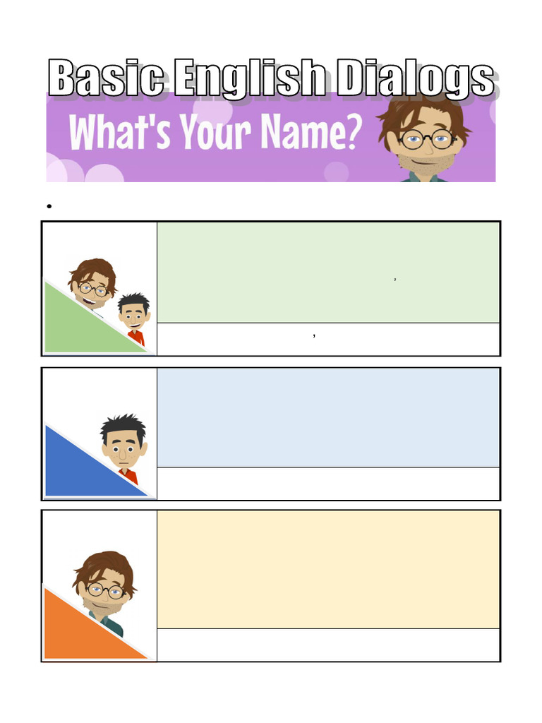 Basic English Dialogs Names2 1 2 | PDF