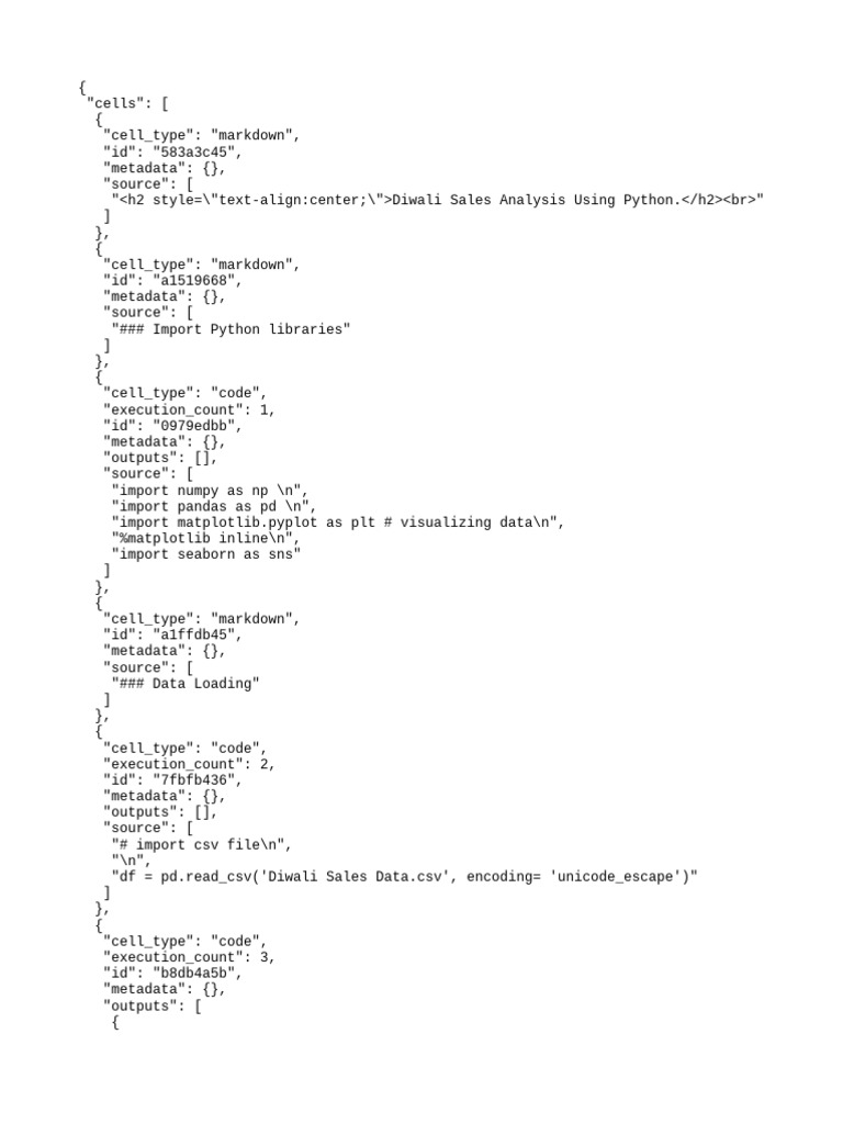 Diwali Sales Analysis - Ipynb | PDF