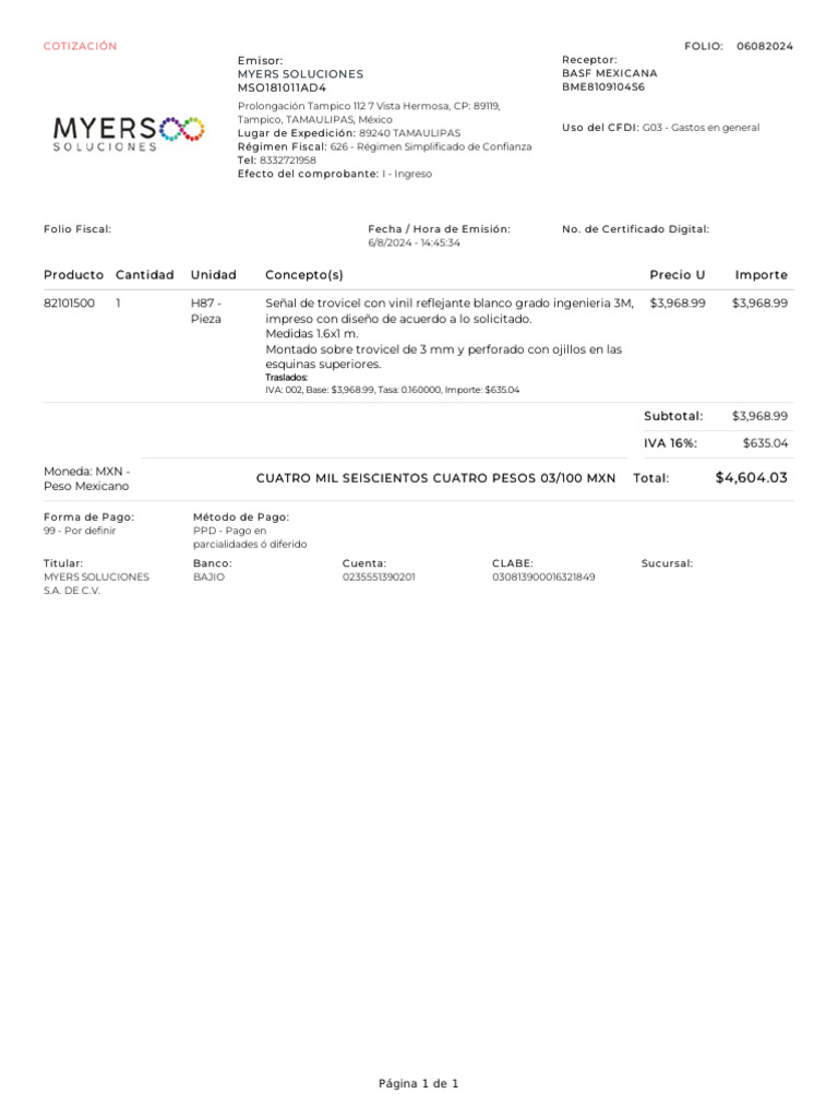 Cotizacion-6082024-BME8109104S6-06 - 08 - 24 14 43 53-499112 | PDF ...