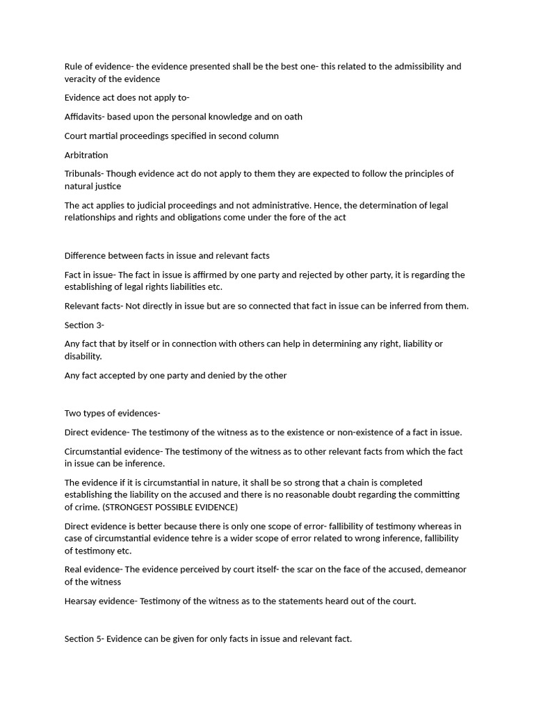 Evidence Notes | PDF