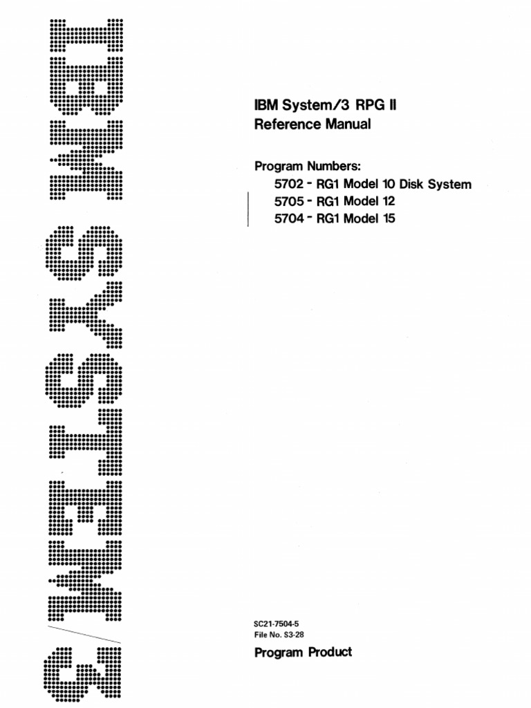 SC21-7504-5 System3 RPGII RefMan Apr75 | PDF