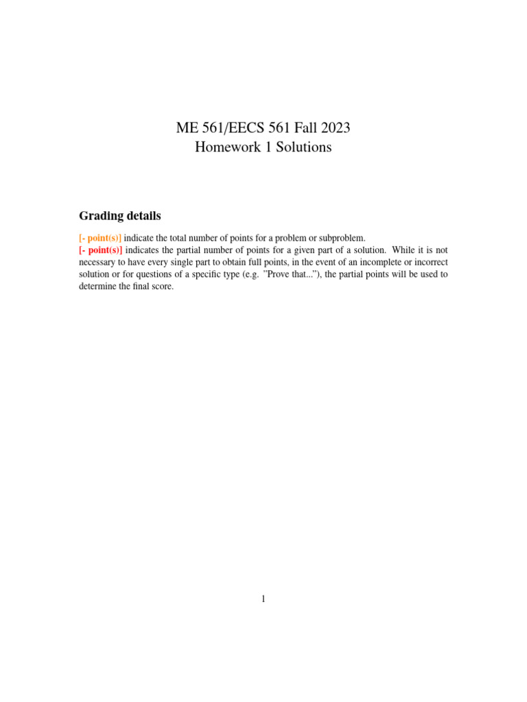 ME561 HW1 Sol - PDF 1 | PDF