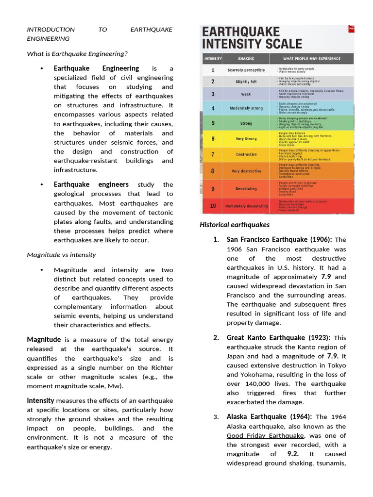 Introduction To Earthquake Engineering Reviewer 1 | PDF