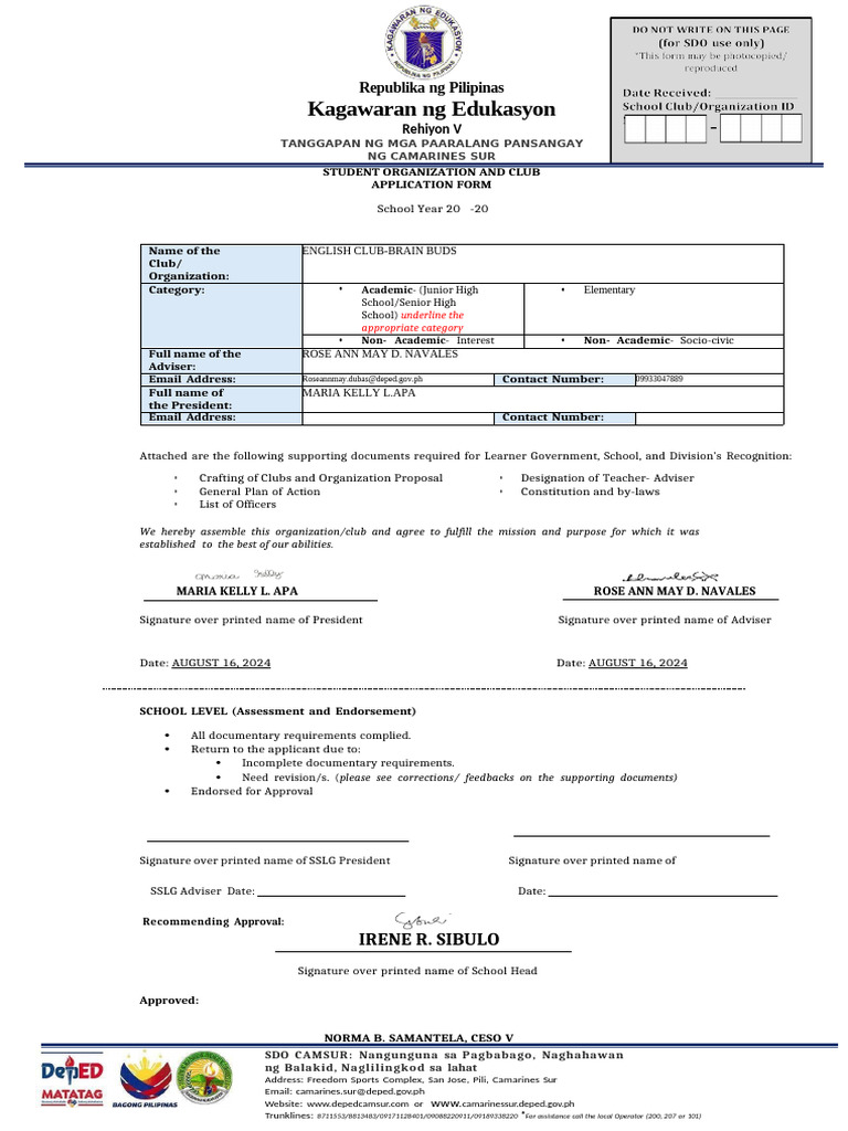 ANNEX-H.-STUDENT-ORGANIZATION-AND-CLUB-APPLICATION-FORM-with-elem-6 | PDF