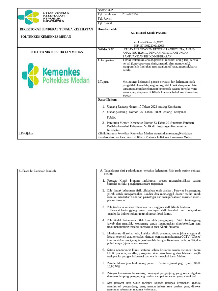 SOP Kelompok Rentan | PDF