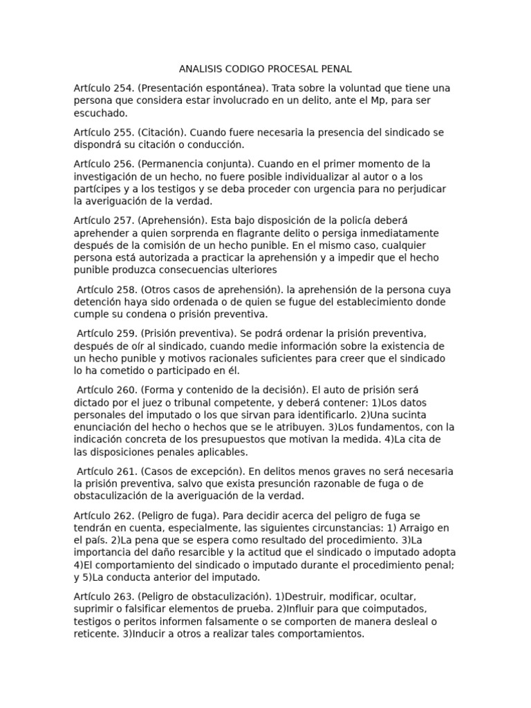 ANALISIS CODIGO PROCESAL PENAL | PDF