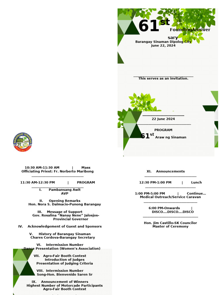 61st Founding Anniversary PROGRAM | PDF