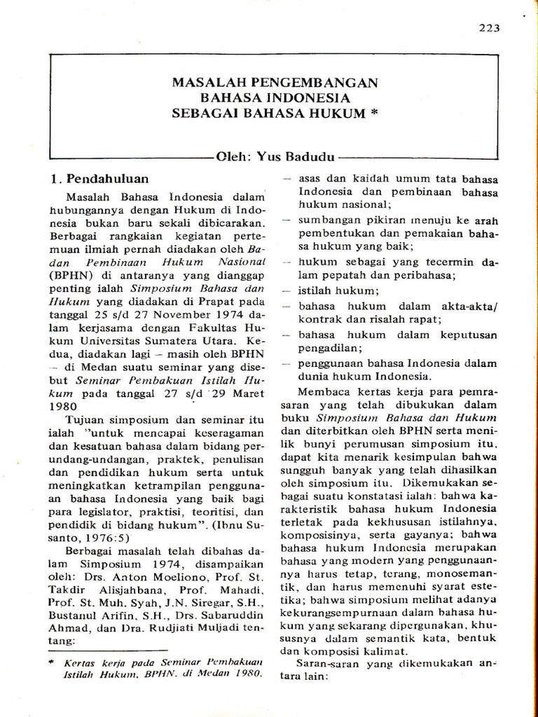 Masalah Pengembangan Bahasa Indonesia Sebagai Baha | PDF