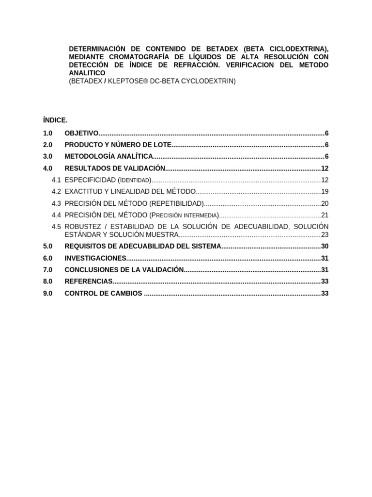 Vma Kleptosa Betadex Betaciclodextrina | PDF | Cromatografía líquida de ...
