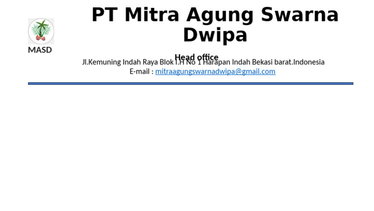 PT Mitra Agung Swarna Dwipa | PDF