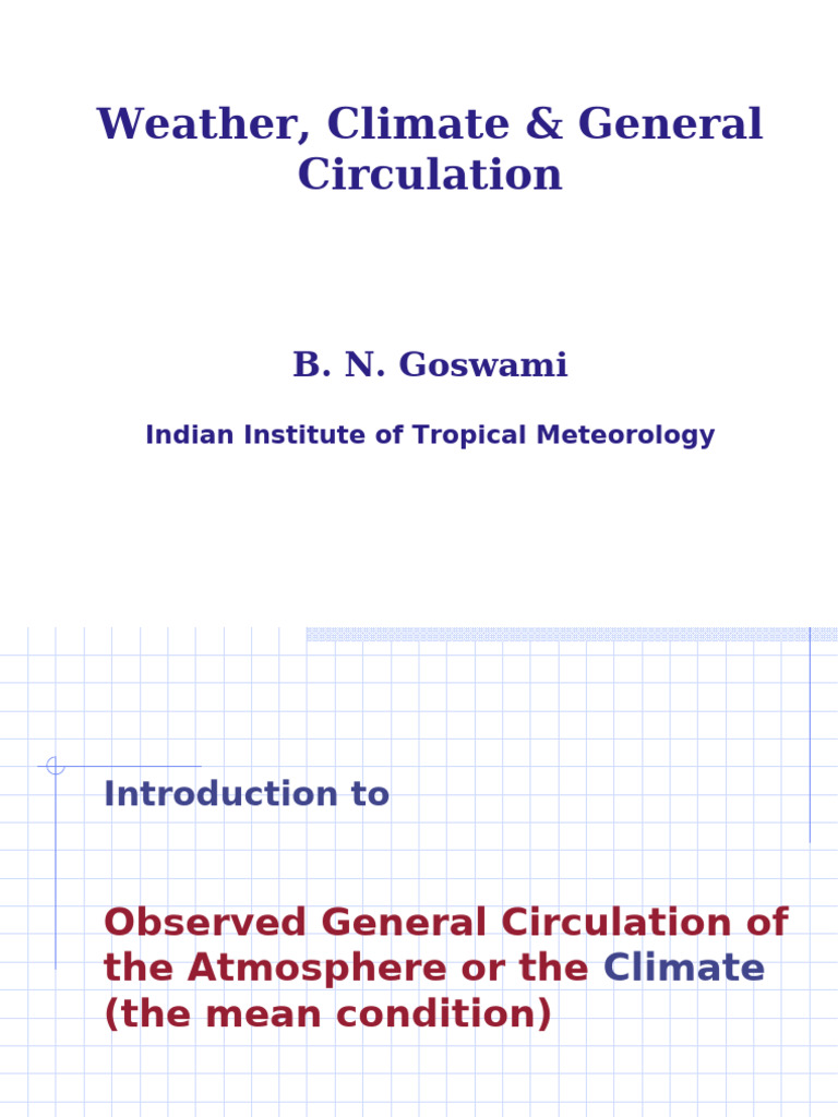 Prof Goswami Weather Climate General Circulation | PDF