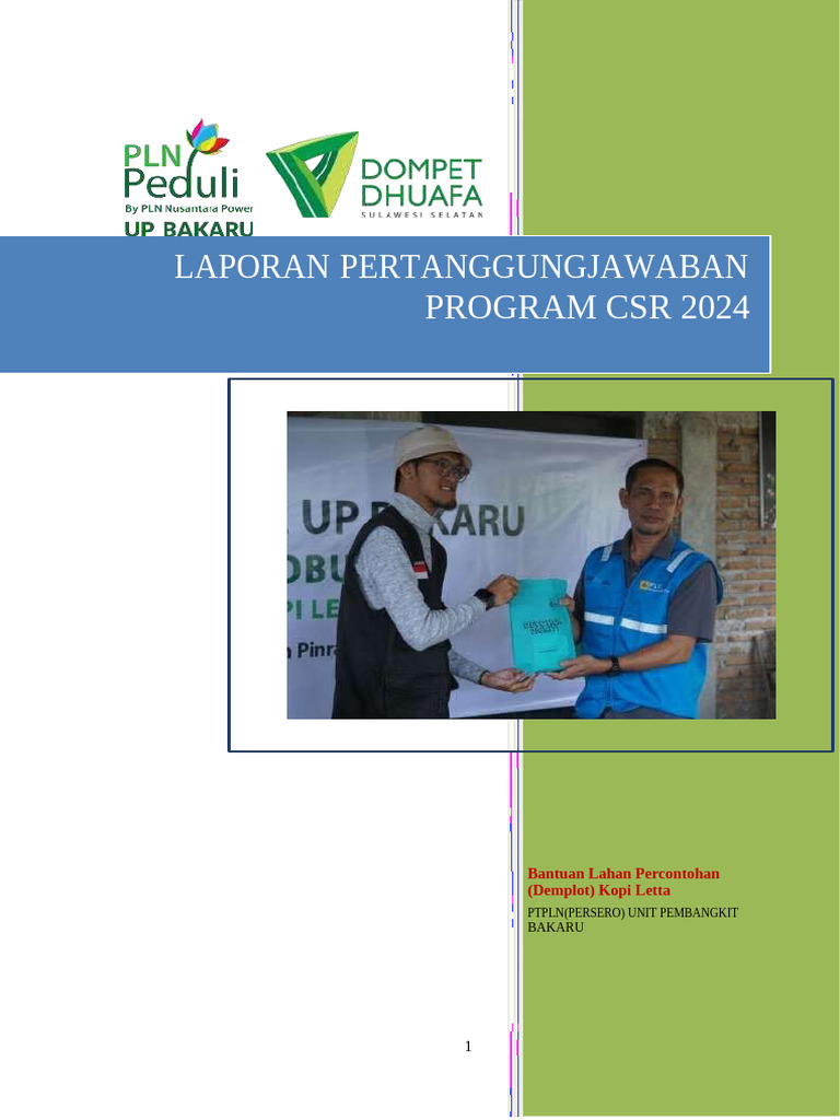 LPJ CSR PLN Kopi Letta 2024 | PDF