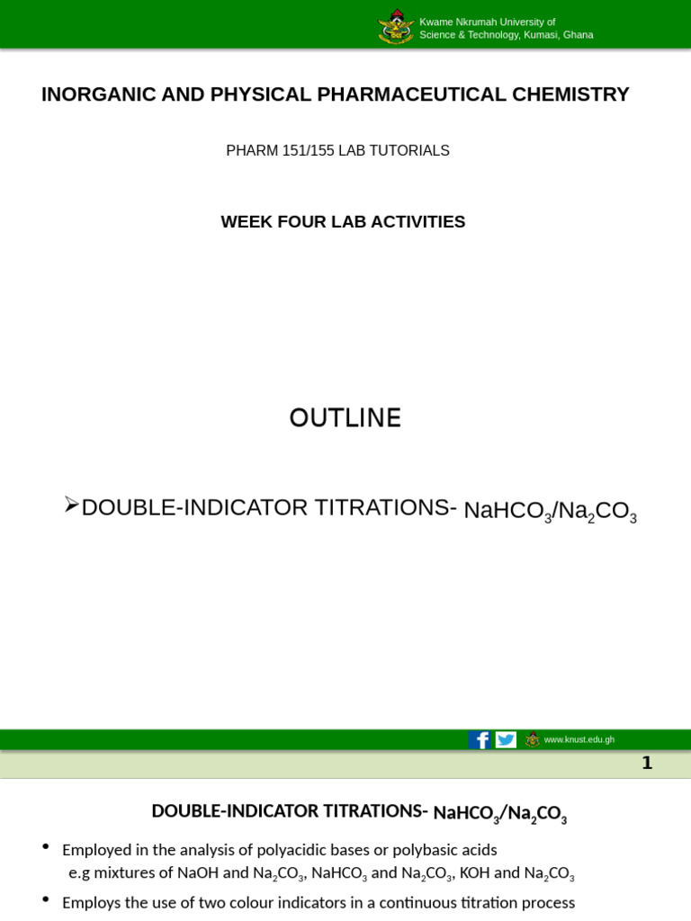 KNUST Inorganic Chemistry Lab Tutorial | PDF | Titration | Science ...