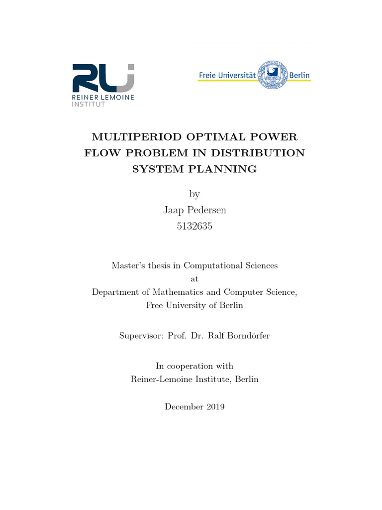 Multiperiod Optimal Power Flow Problem in Distribution System Planning ... Multiperiod Optimal Power Flow Problem in Distribution System Planning ...