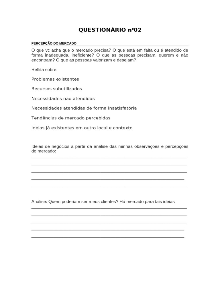 Questionário n2 Adaptado | PDF