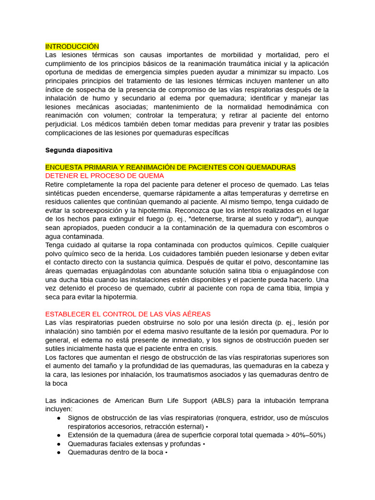 Lesiones Termicas | PDF | Quemar | Ciencia y matemáticas
