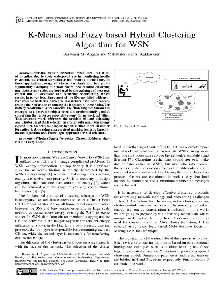 K-Means and Fuzzy Based Hybrid Clustering Algorithm For WSN | PDF