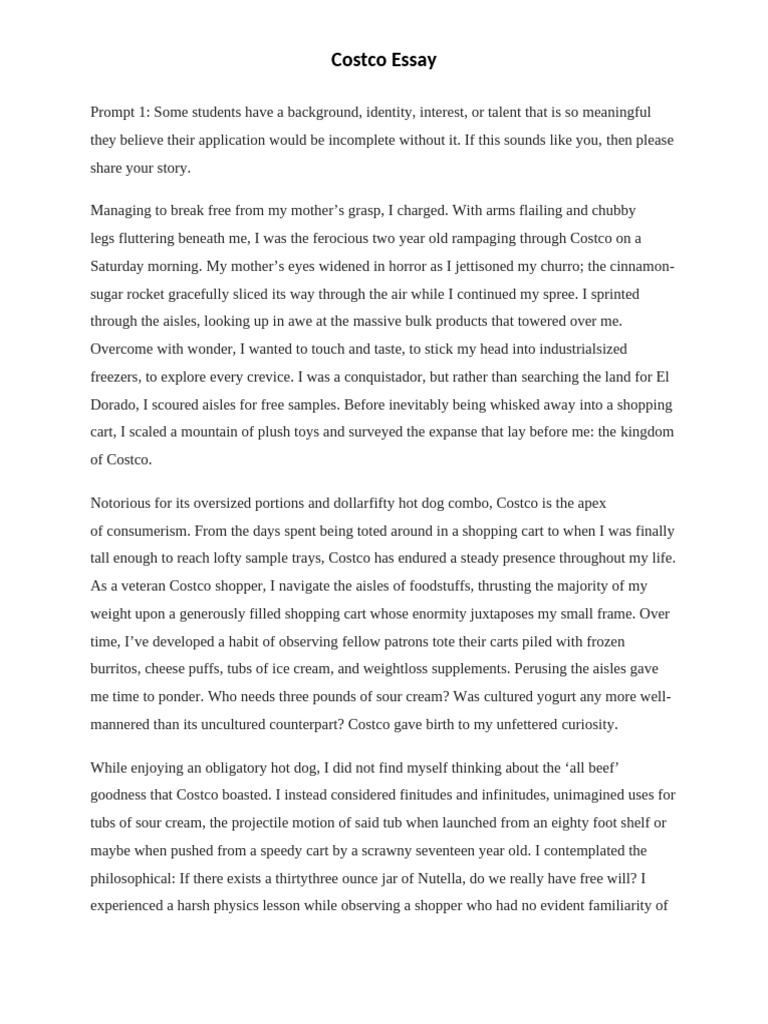 Costco Essay Example | PDF