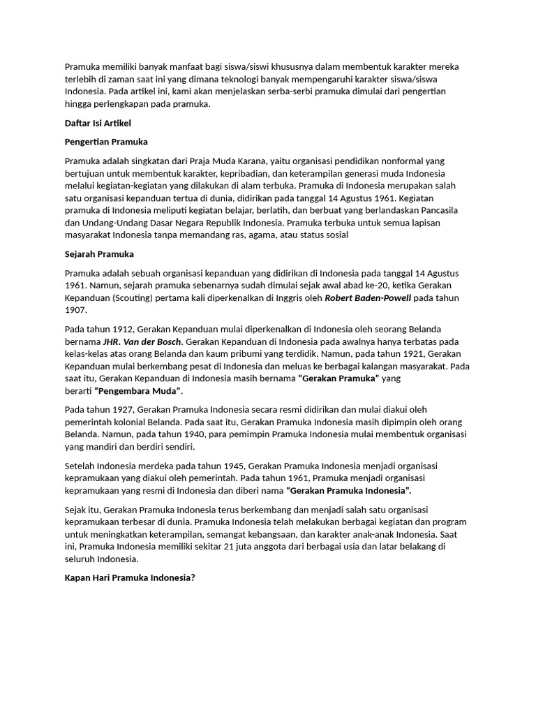 Materi Dasar Pramuka | PDF