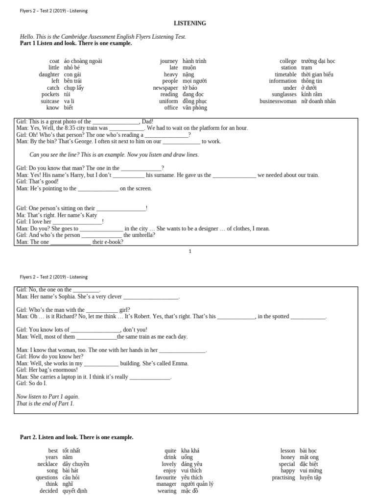 Flyers 2 Listening Test 2 Guide | PDF | Vietnam