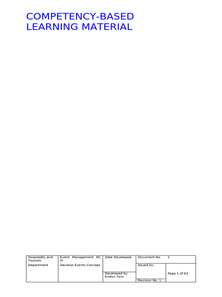 CBLM 1-Develop-an-Event-Concept | PDF