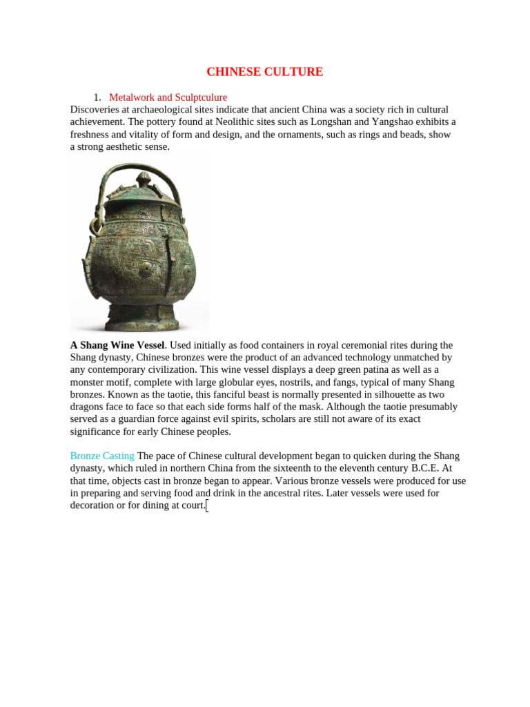 Chinese Culture | PDF