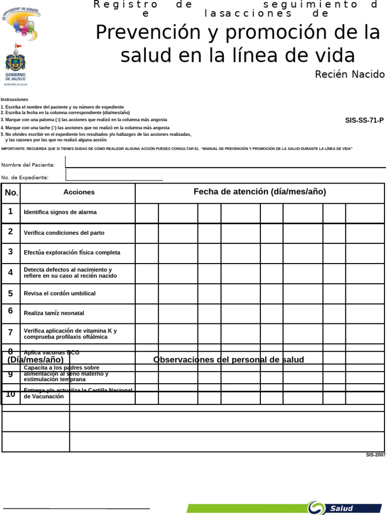 Formatos de Linea de Vida | PDF