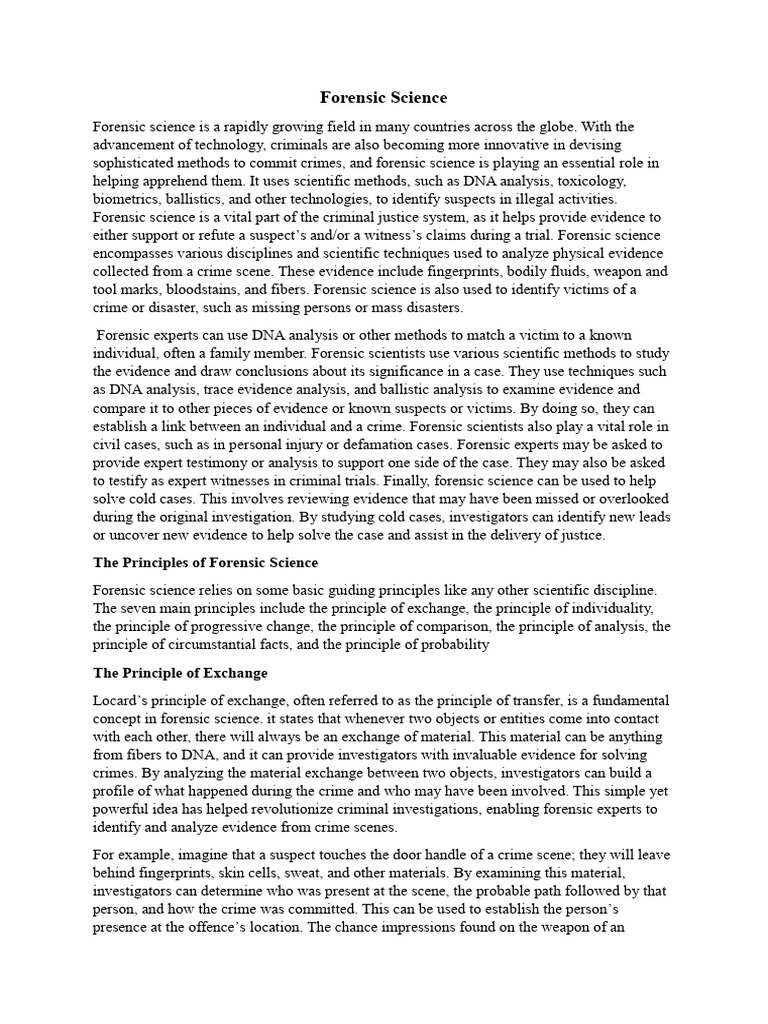 Forensic Science | PDF