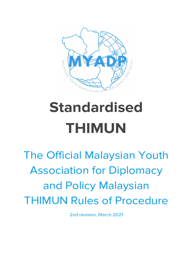 THIMUN Standardised ROP 2nd Edition | PDF
