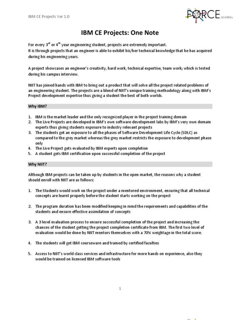 IBM CE Projects One Note | PDF | Software Development | Expert