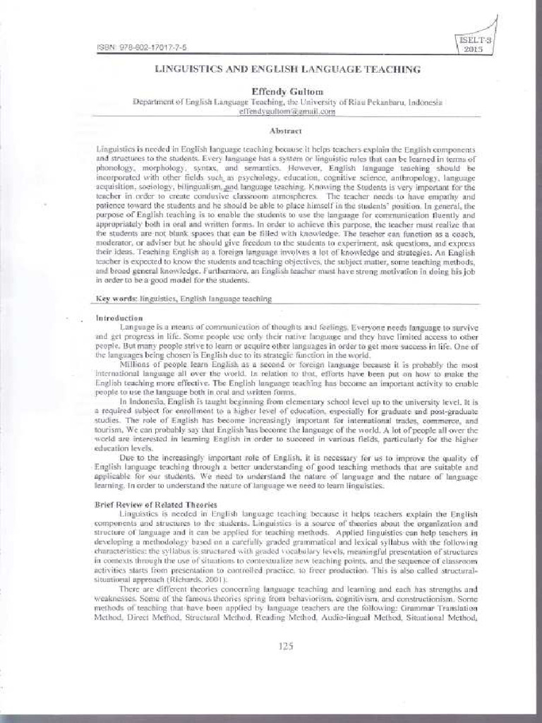 Article Linguistics and Englush Language Teaching | PDF