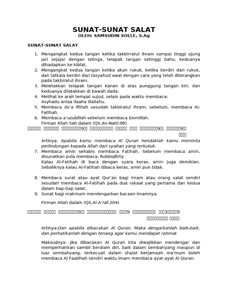 SUNAT-SUNAT SALAT | PDF