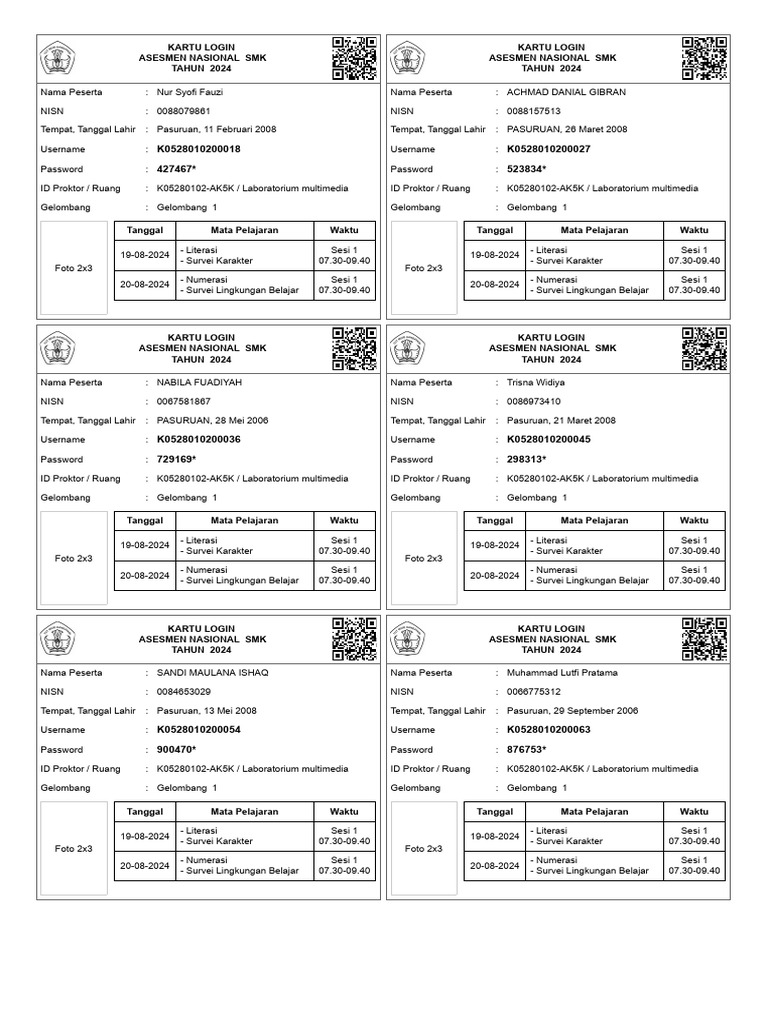 Kartu Anbk 2024 | PDF