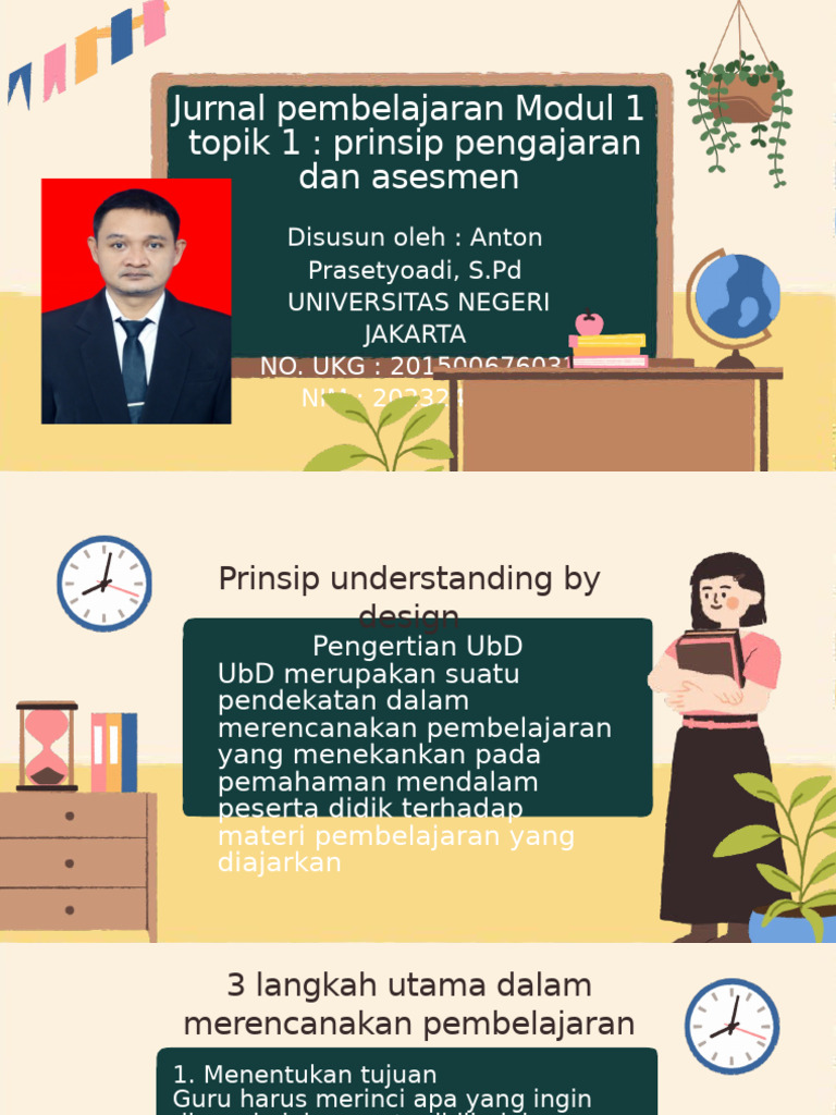 Jurnal Pembelajaran Modul 1 Topik 1 Prinsip Pengajaran Dan Asesmen - 20240808 - 190338 - 0000 | PDF