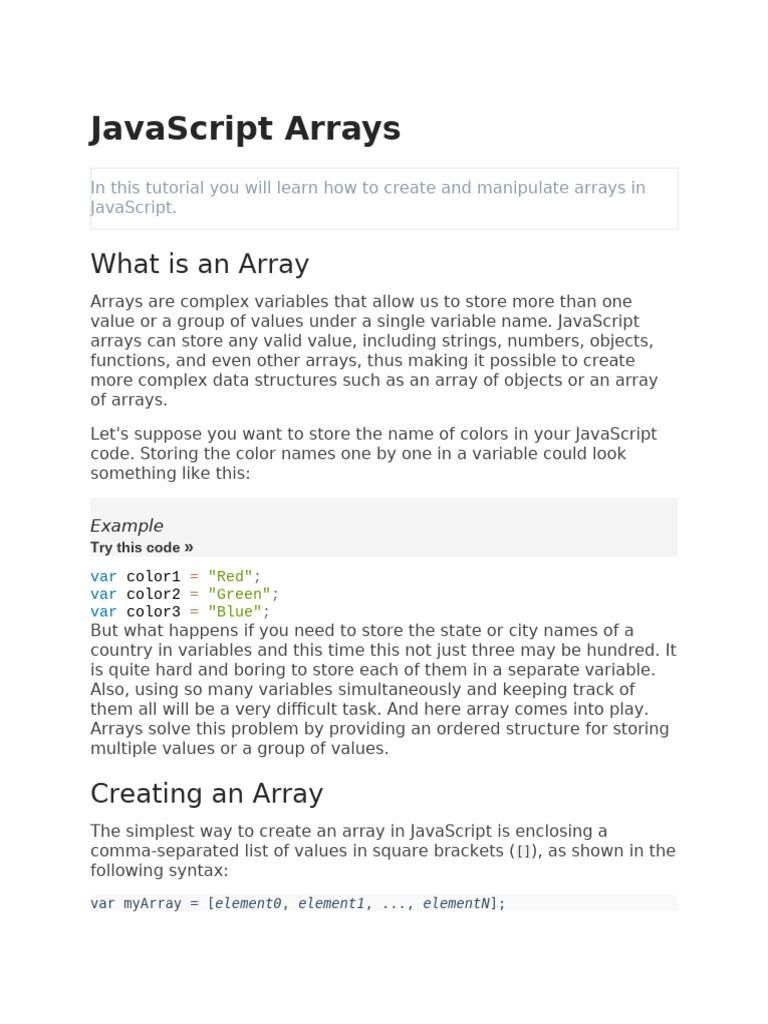 15_JavaScript Arrays | PDF