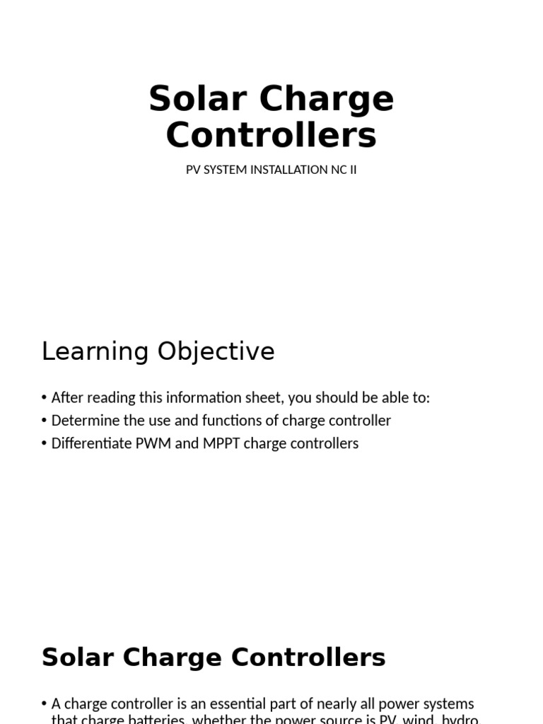 Solar Charge Controllers | PDF
