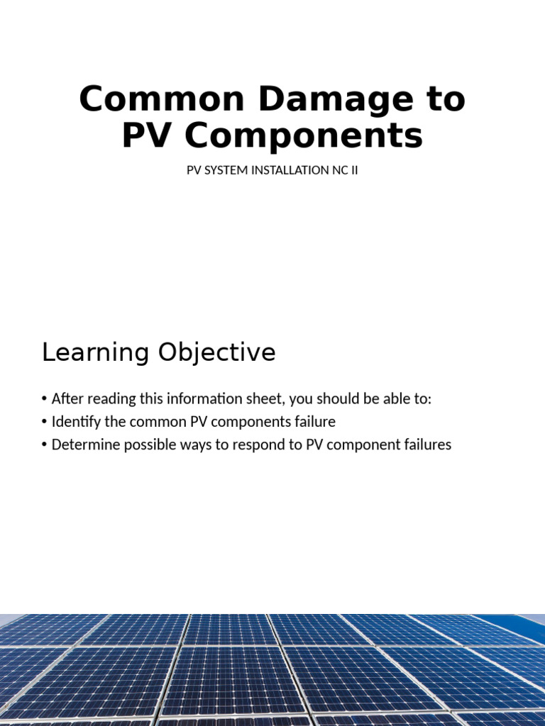 Common Damage To PV Components | PDF