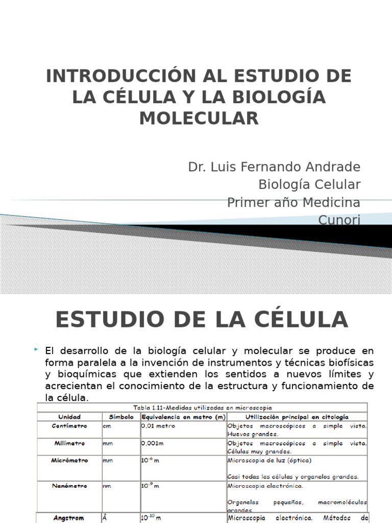 Introducción Al Estudio de La Célula y La Biología Molecular | PDF