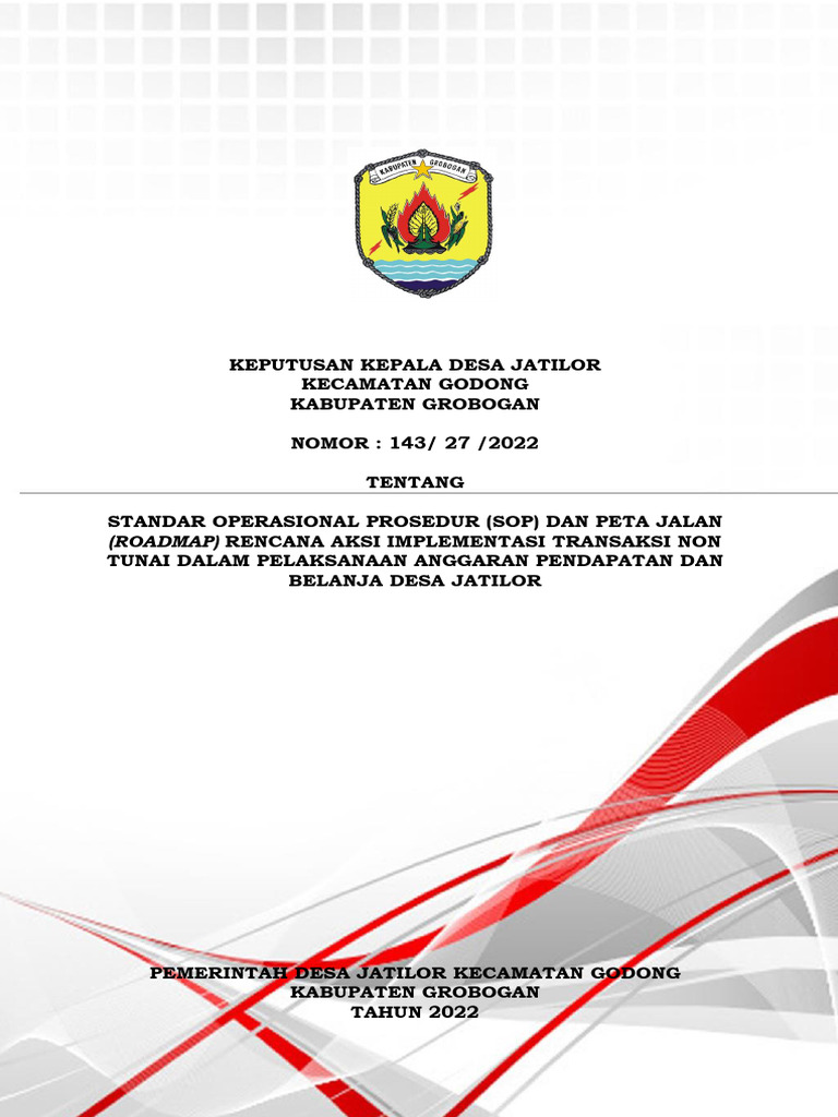 SK SOP Peta Jalan Rencana Aksi Implementasi Transaksi Non Tunai | PDF