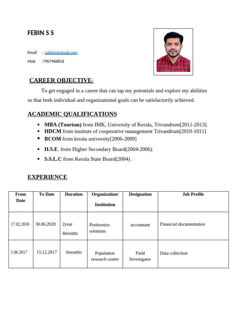 Febin Resume | PDF