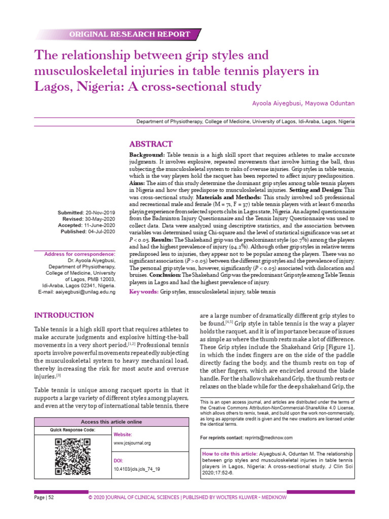 The Relationship Between Grip Styles and.2 | PDF