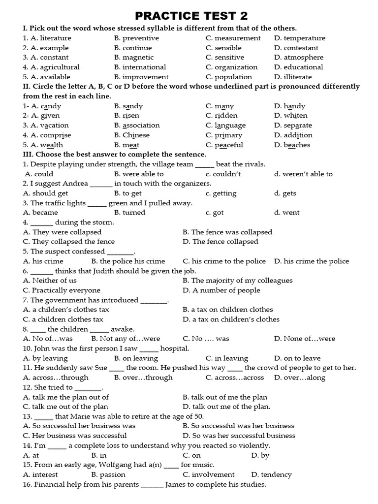 PRACTICE TEST 2 | PDF