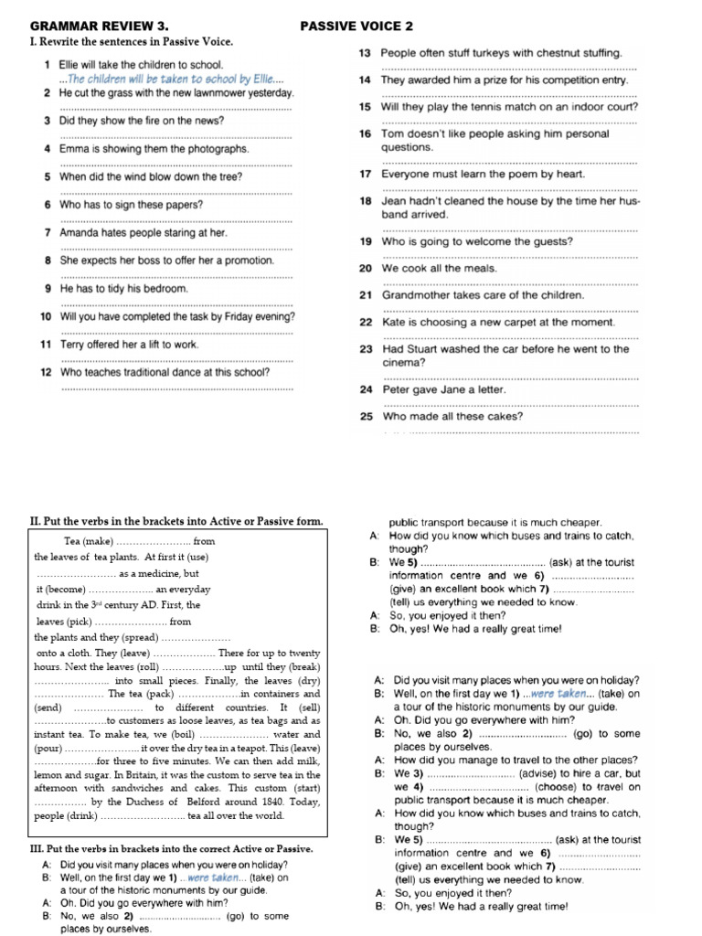 Grammar Review 3. Passive Voice 2 | PDF