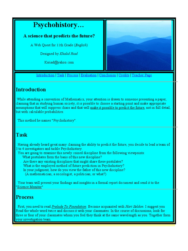 Psychohistory : A Science That Predicts The Future? | PDF | Science ...